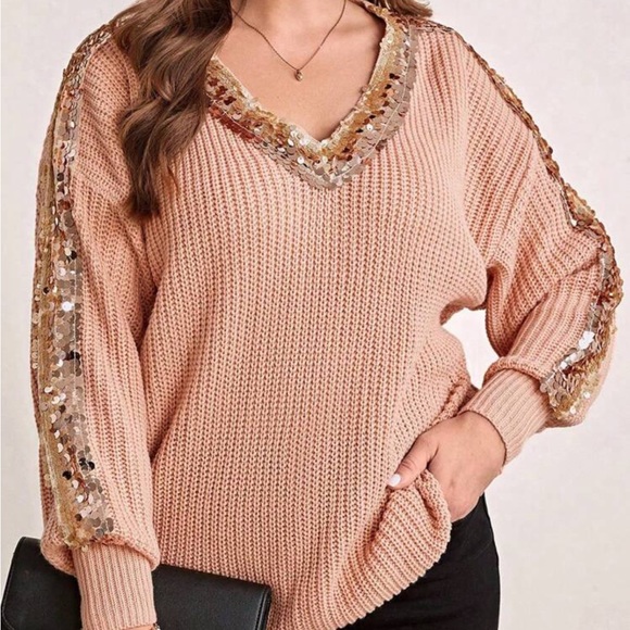 Nordstrom | Sweaters | Emery Rose Coral Gold Sequin Sweater | Poshmark